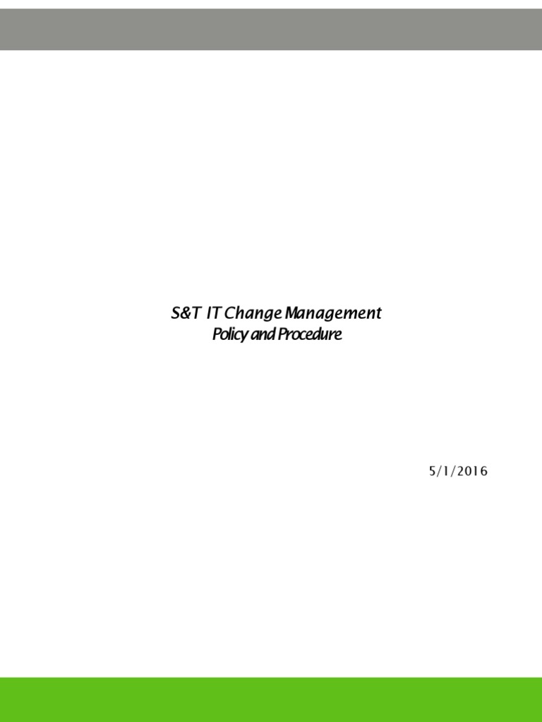 Change Management Policy | PDF | Itil | Risk