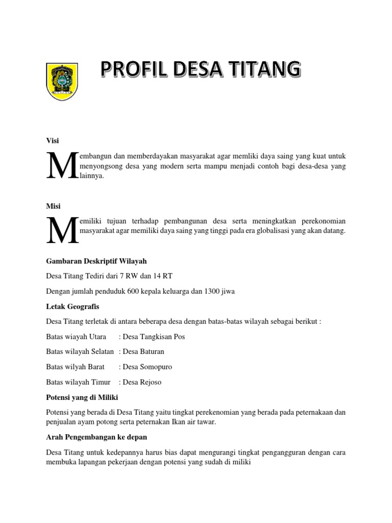 Brosur Profil Desa | PDF