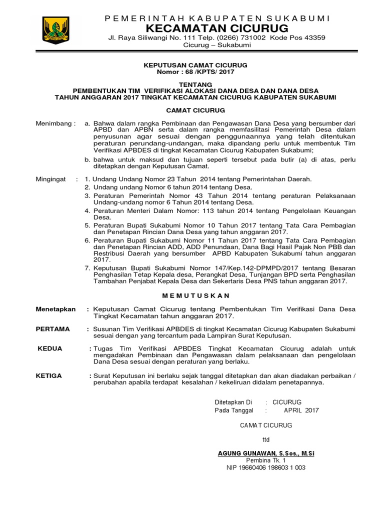 SK Tim Verifikasi Dan Validasi Add PDF | PDF