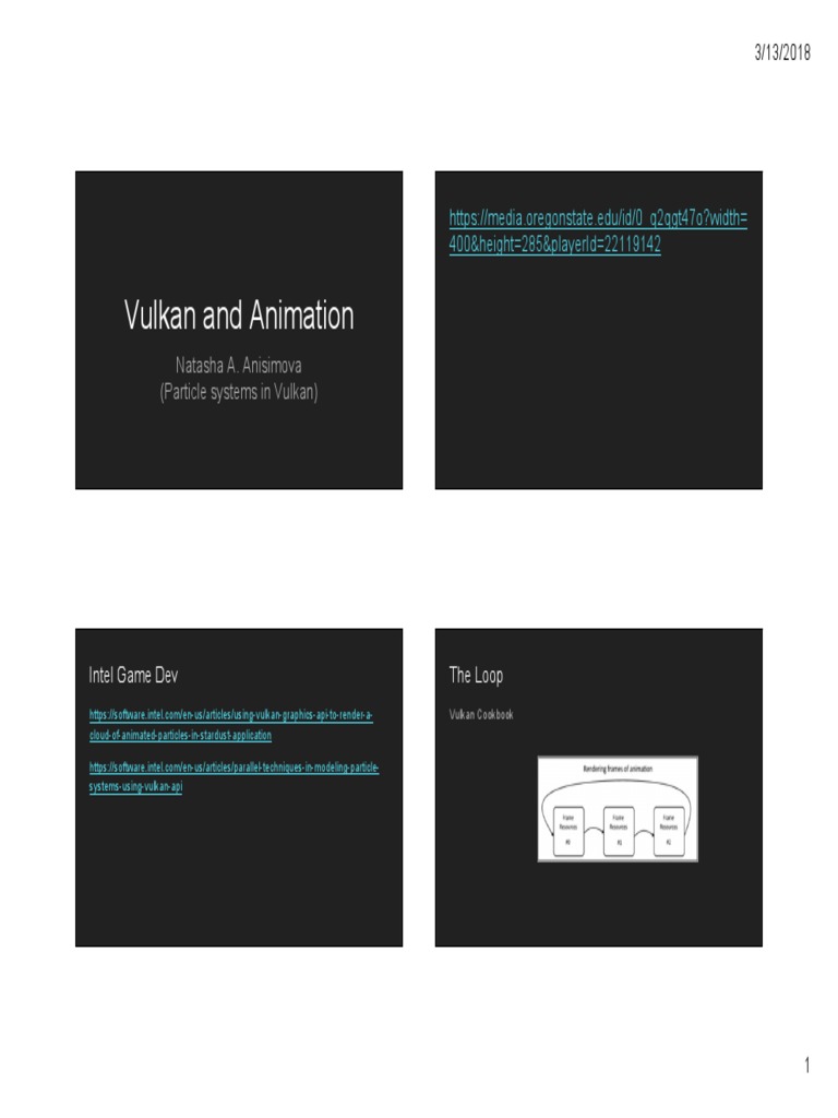 Anisimova VulkanAndAnimation.4pp PDF | PDF | Graphics Processing Unit | Shader