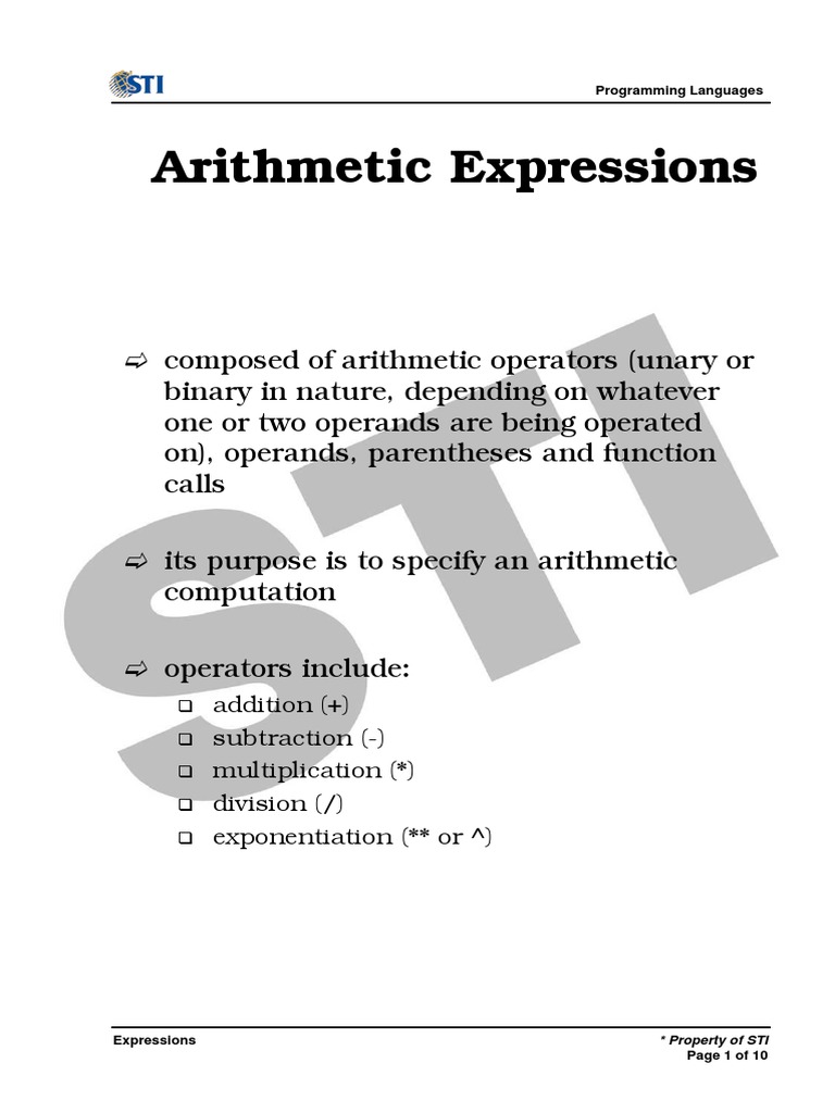 Arithmetic Expressions - RD | PDF | Division (Mathematics) | Subroutine