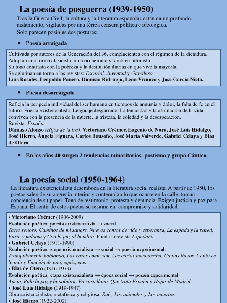 Unidad 13 - La Poesía y El Teatro en La Segunda Mitad Del Siglo XX ...