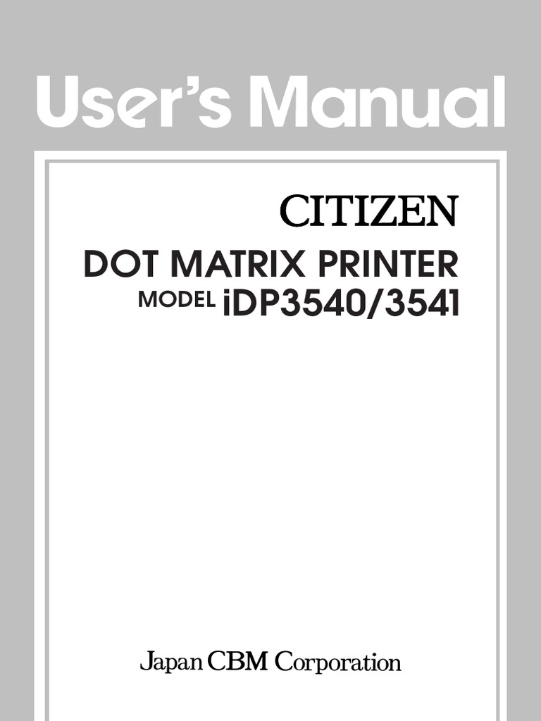 Impresora Citizen | PDF | Printer (Computing) | Input/Output
