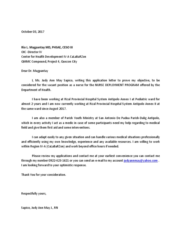 Application Letter For NDP | PDF