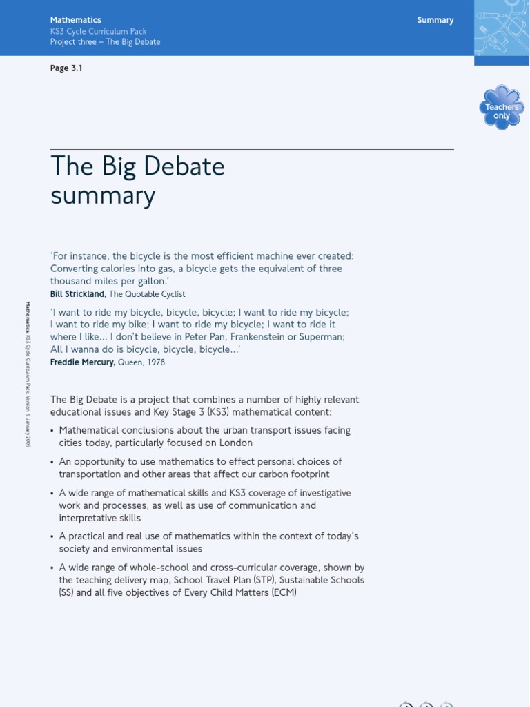 MATHS 3 The Big Debate | PDF | Curriculum | Educational Technology