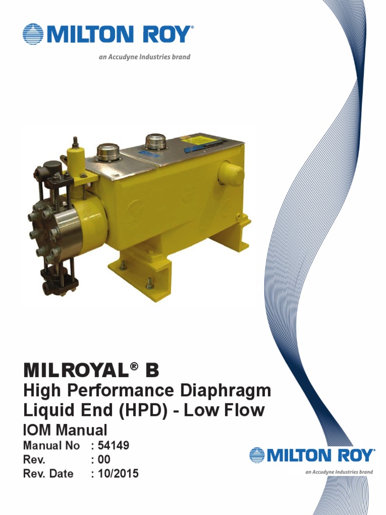 Milroyal B HPD Low Flow | PDF | Pump | Valve
