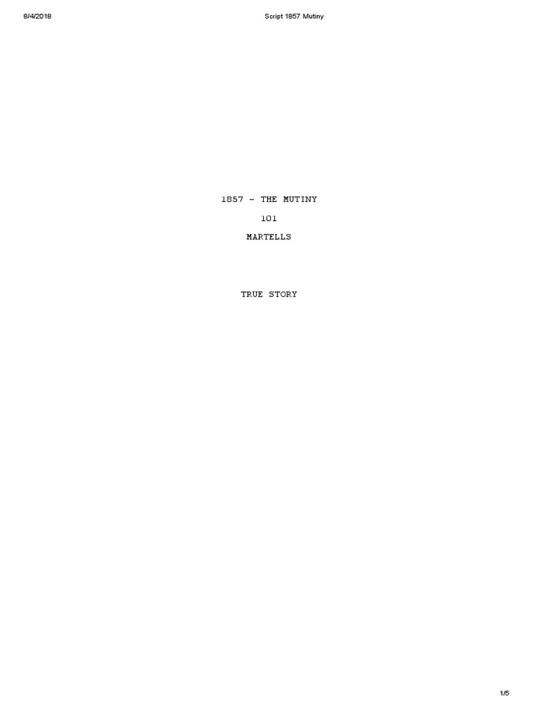 Script 1857 Mutiny | PDF | Indian Rebellion Of 1857 | British India