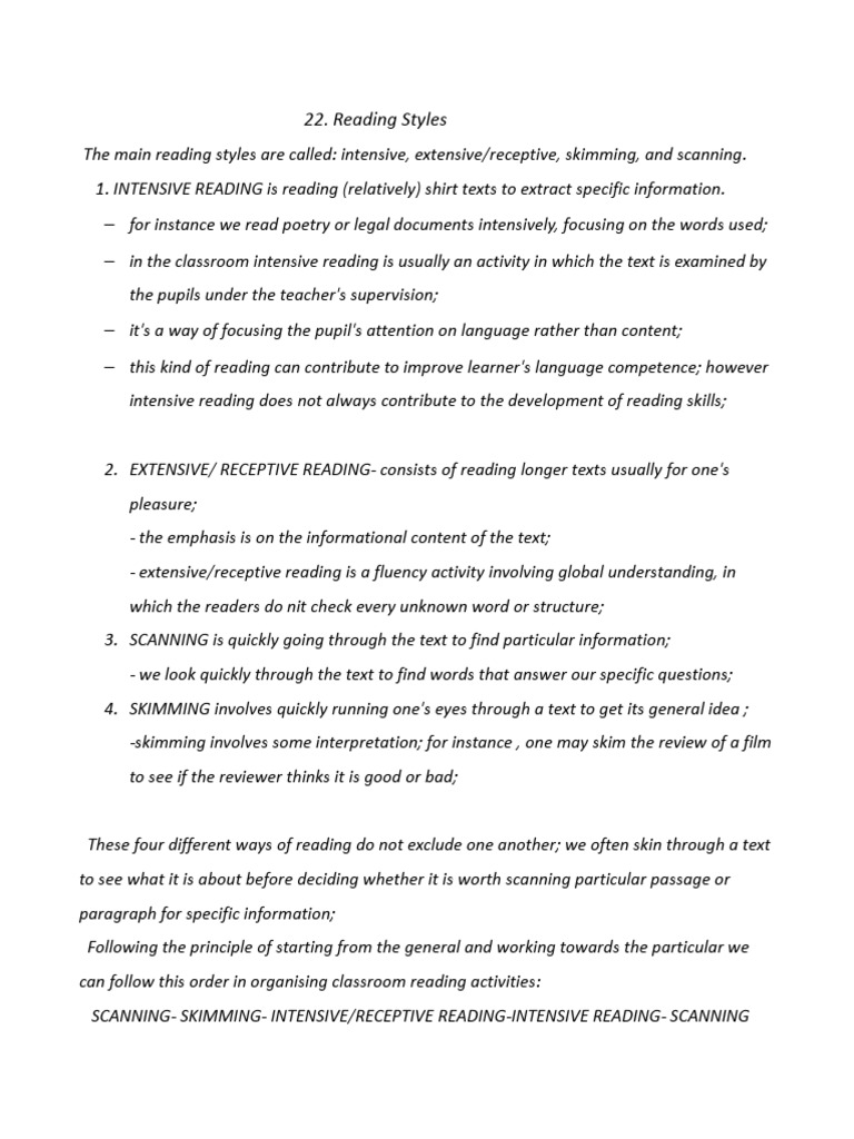 Reading Styles | Download Free PDF | Speed Reading | Applied Psychology