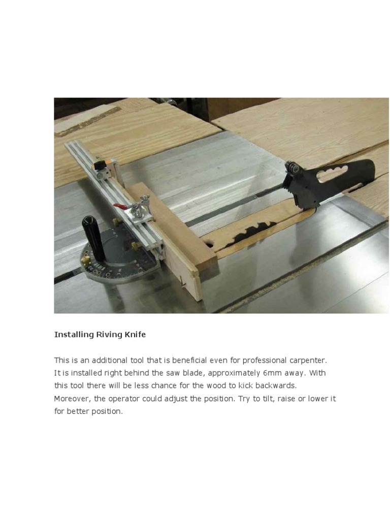 Installing Riving Knife | PDF