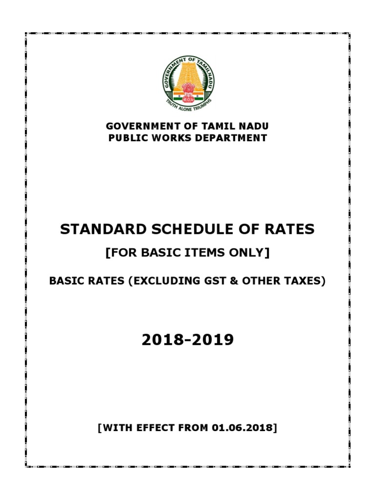 PWD So Rates 2018-19-Wef 01.06.2018 Approved PDF | PDF | Lime (Material ...