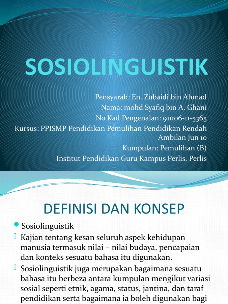 SOSIOLINGUISTIK | PDF