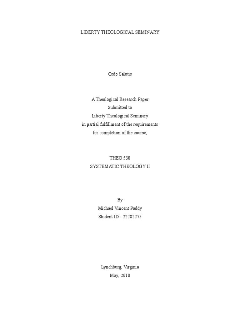 Ordo Salutis in Systematic Theology | PDF | Theology | Sacraments