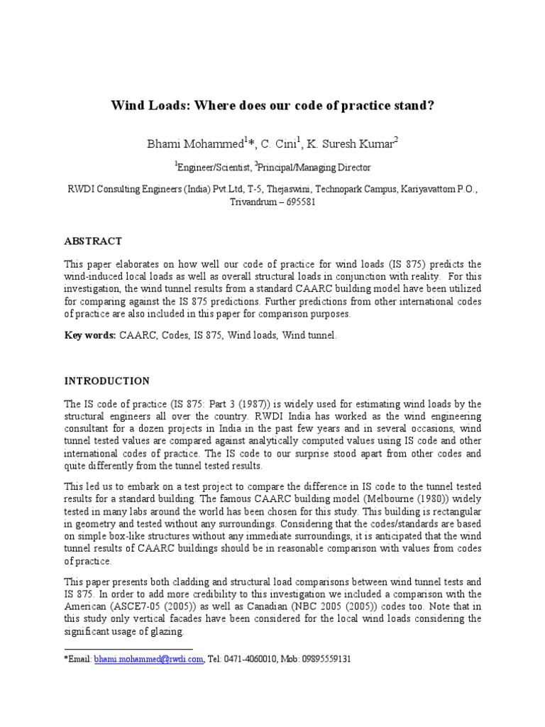 Wind Loads - IS 875 - Where Does Our Code of Practice Stand | PDF ...
