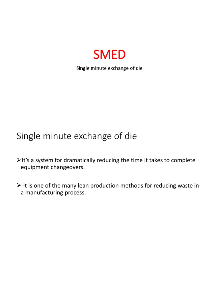 Single Minute Exchange of Die | PDF