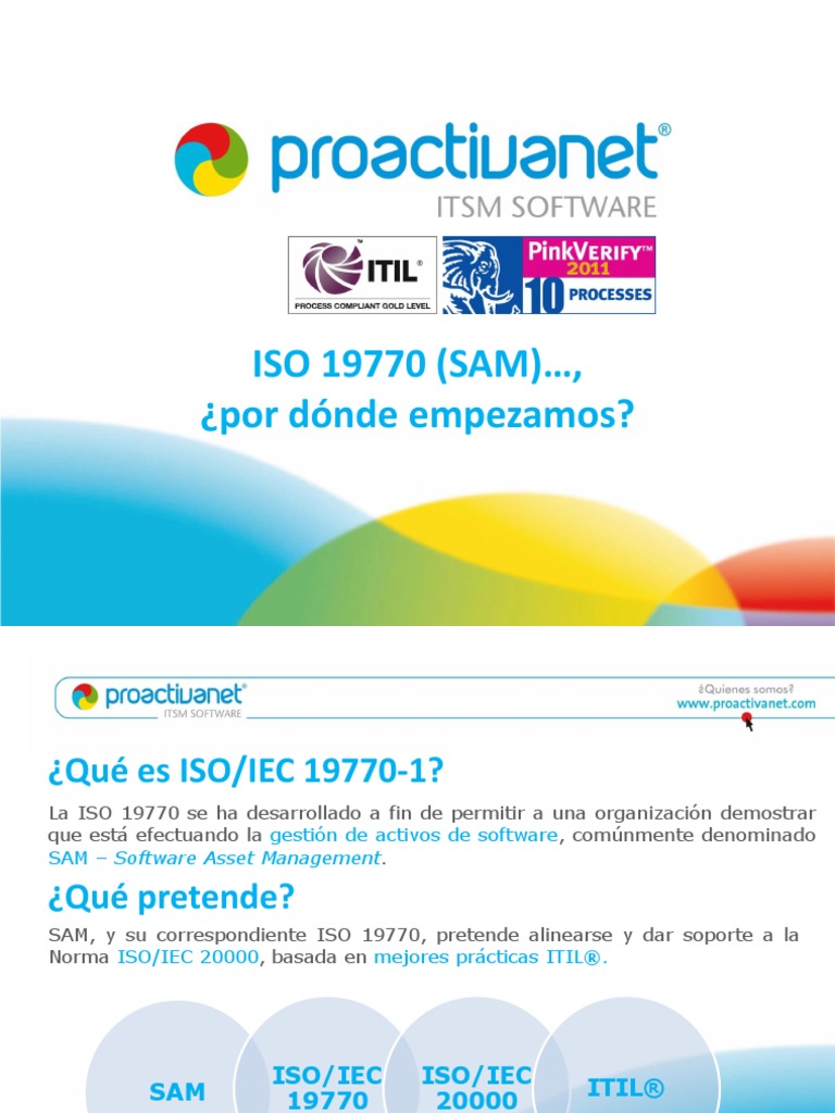 ProactivaNET - ISO 19770 - SAM3 PDF | PDF | Itil | Gestión de la ...