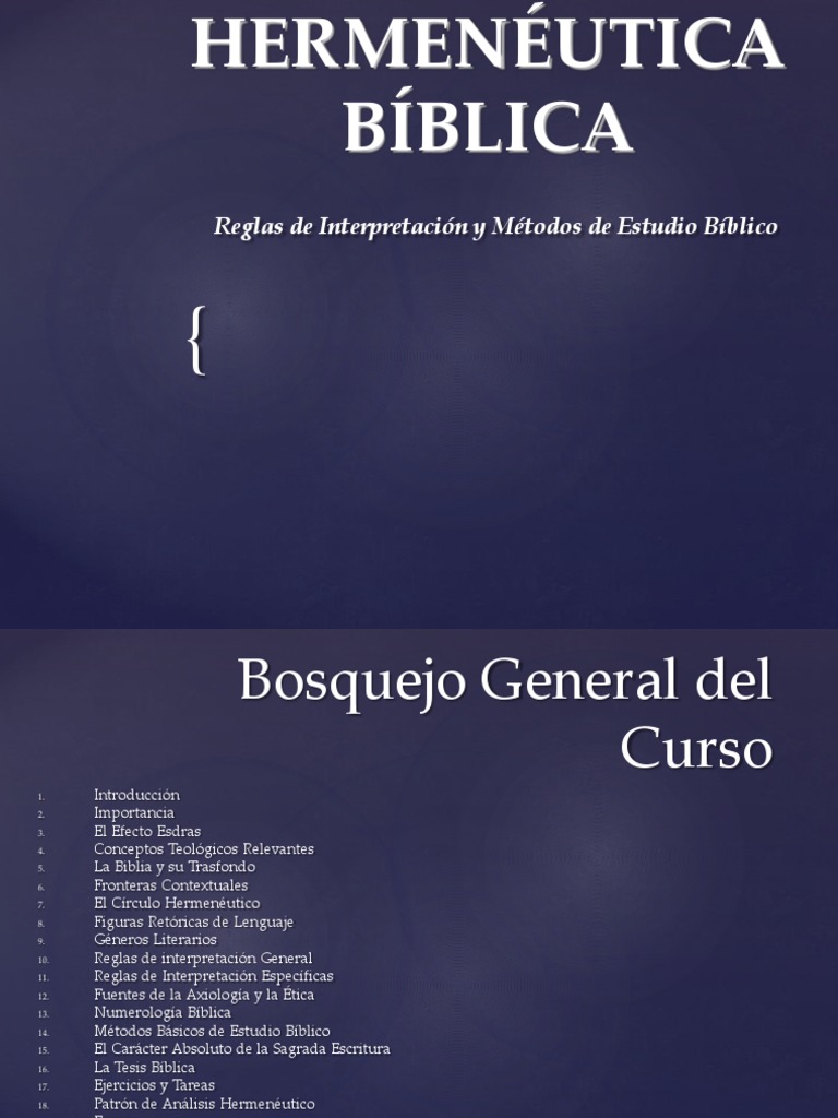 PowerPoint Curso Extra para Referencia Hermenéuticas Por Joselito Orellana Mora | PDF ...