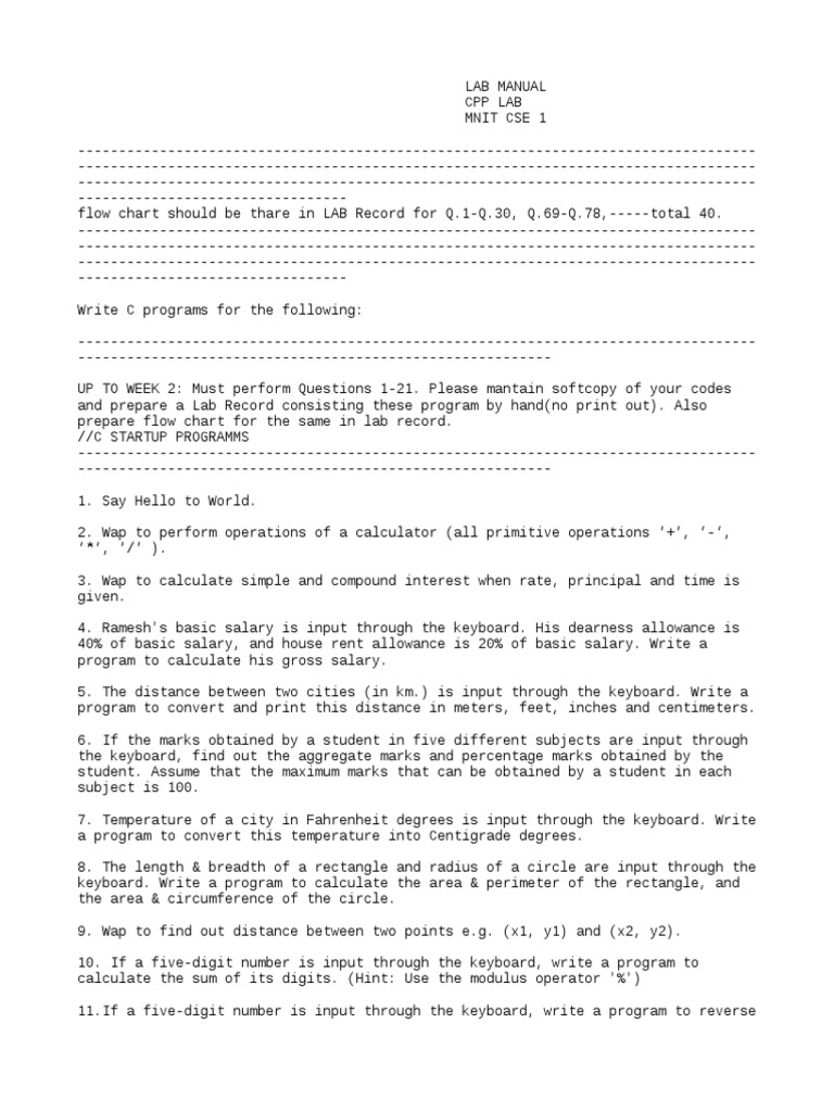 Programming Lab Pdf String Computer Science Matrix Mathematics