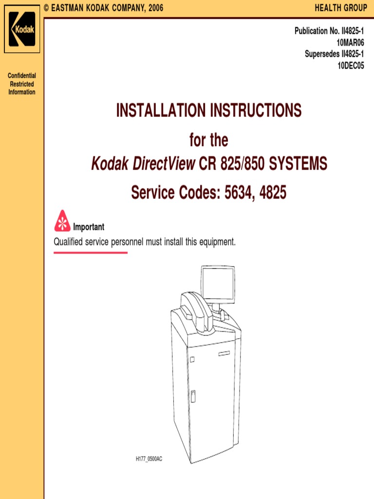 Installation Kodak CR 825 850 | PDF | Electrostatic Discharge | Computing