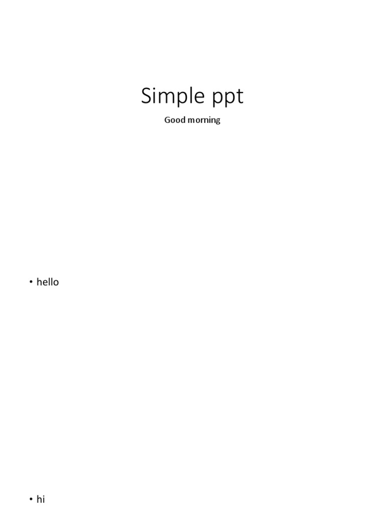 Simple PPT: Good Morning | PDF