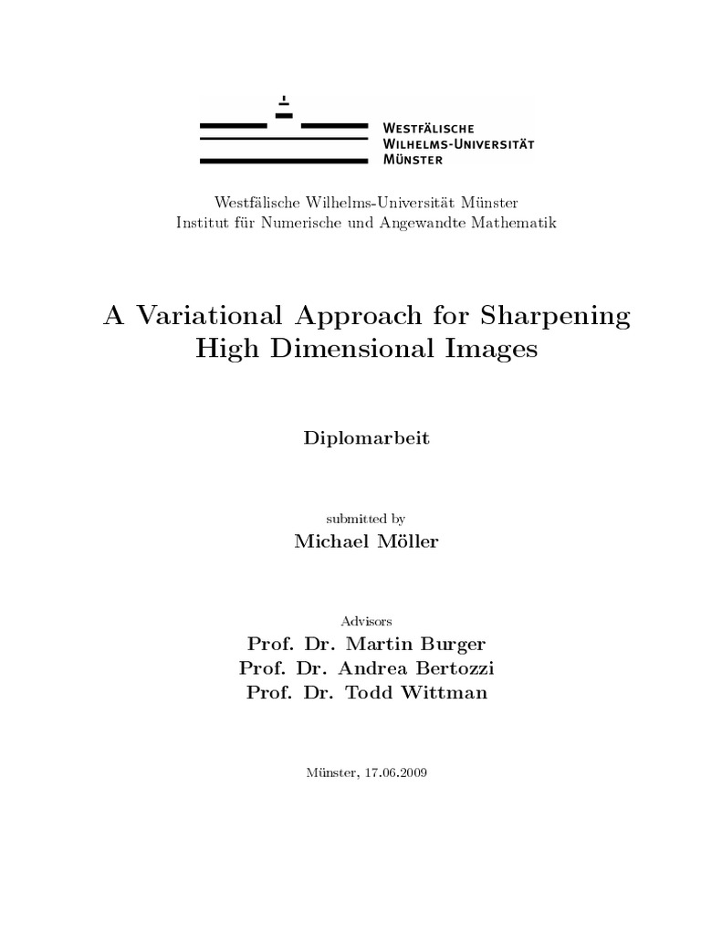 A Variational Approach For Sharpening High Dimensional Images Pdf Wavelet Image Resolution