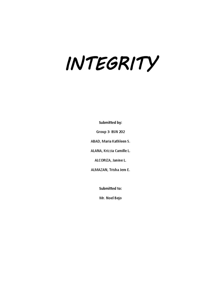Integrity 101 | PDF | Integrity | Plants