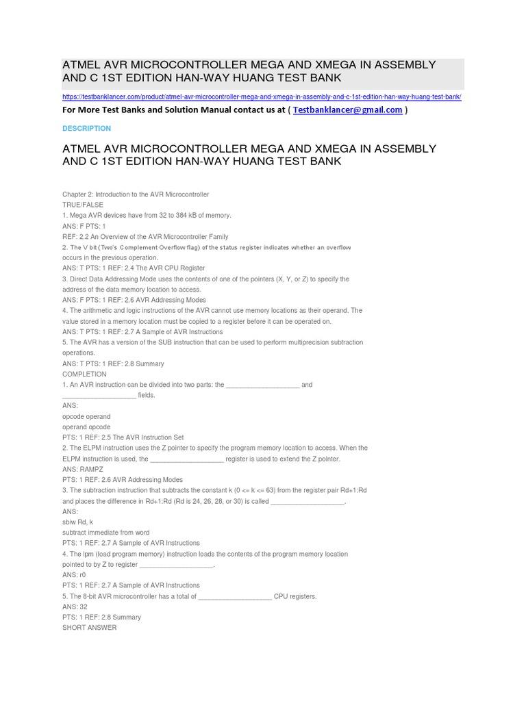 Atmel Avr Microcontroller Mega and Xmega in Assembly and C 1st Edition ...