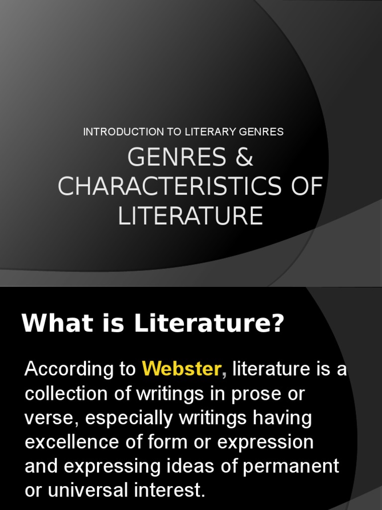 Genres & Characteristics of Literature | PDF | Poetry | Metre (Poetry)