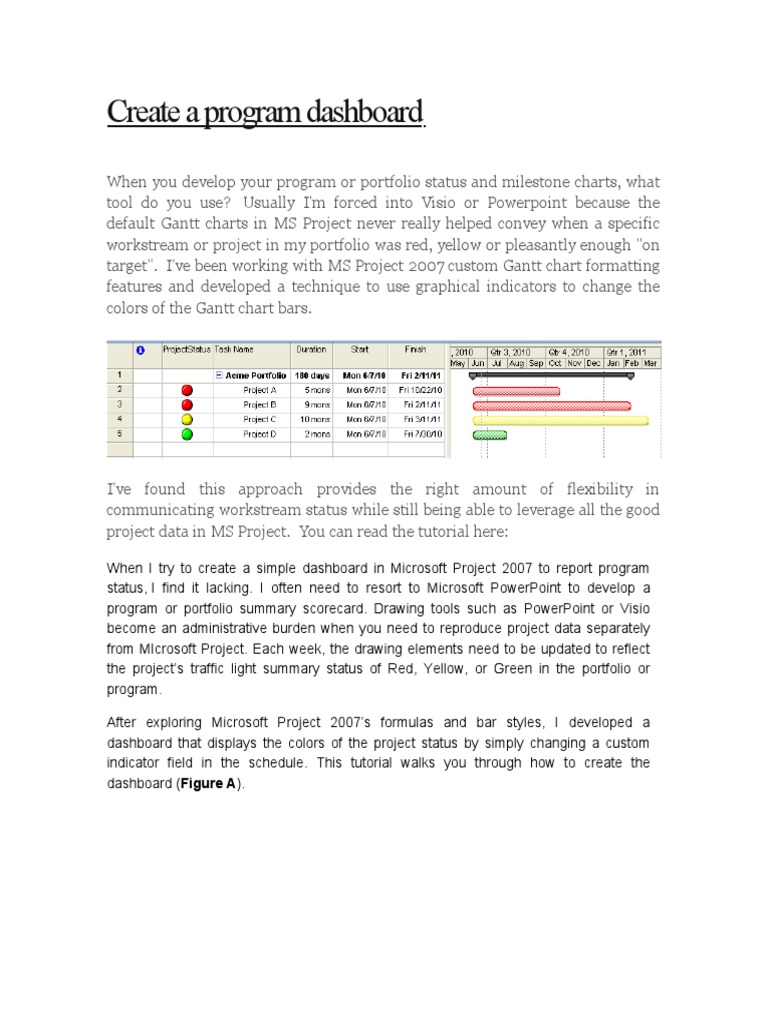 Create A Program Dashboard | PDF | Microsoft Power Point | Software ...