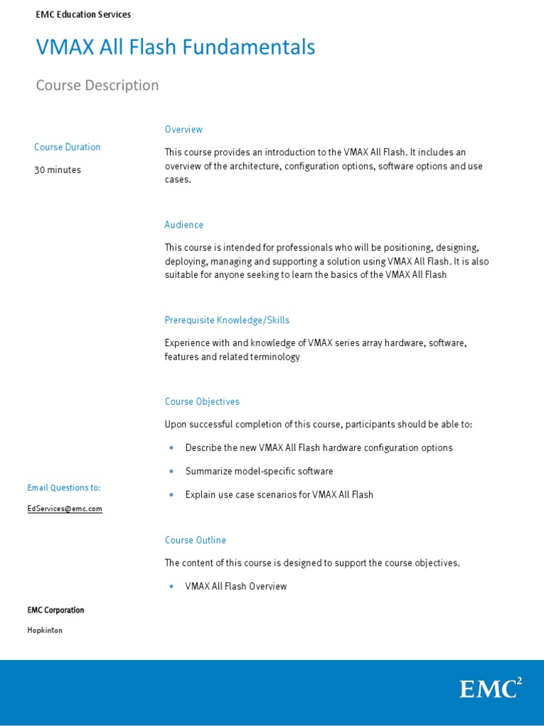 VMAX All Flash Fundamentals Cource Description | PDF | Adobe Flash ...
