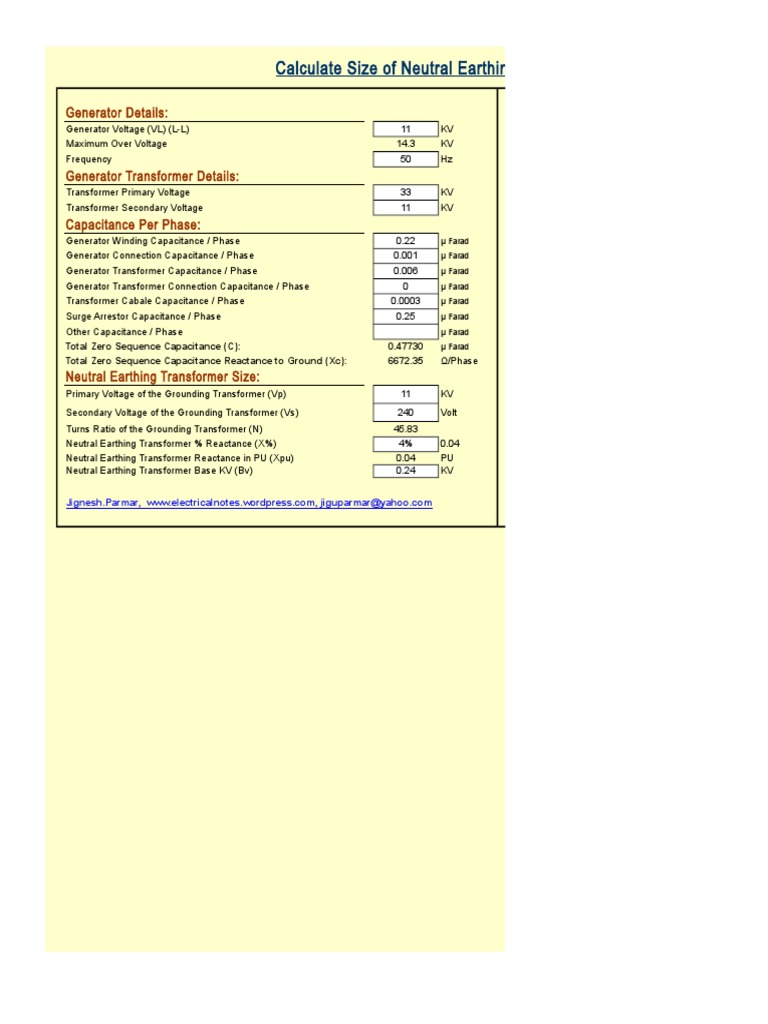 Neutral Earthing Transformer Sizing | PDF | Capacitance | Transformer