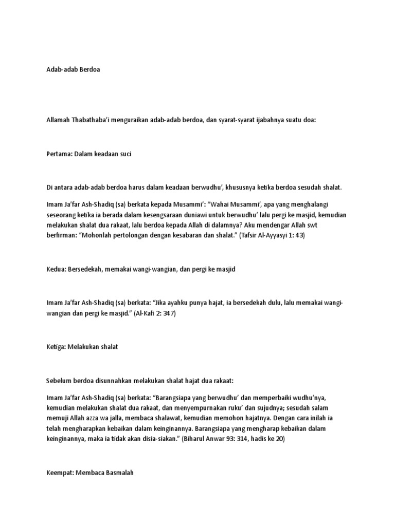 Adab-Adab Berdoa | PDF