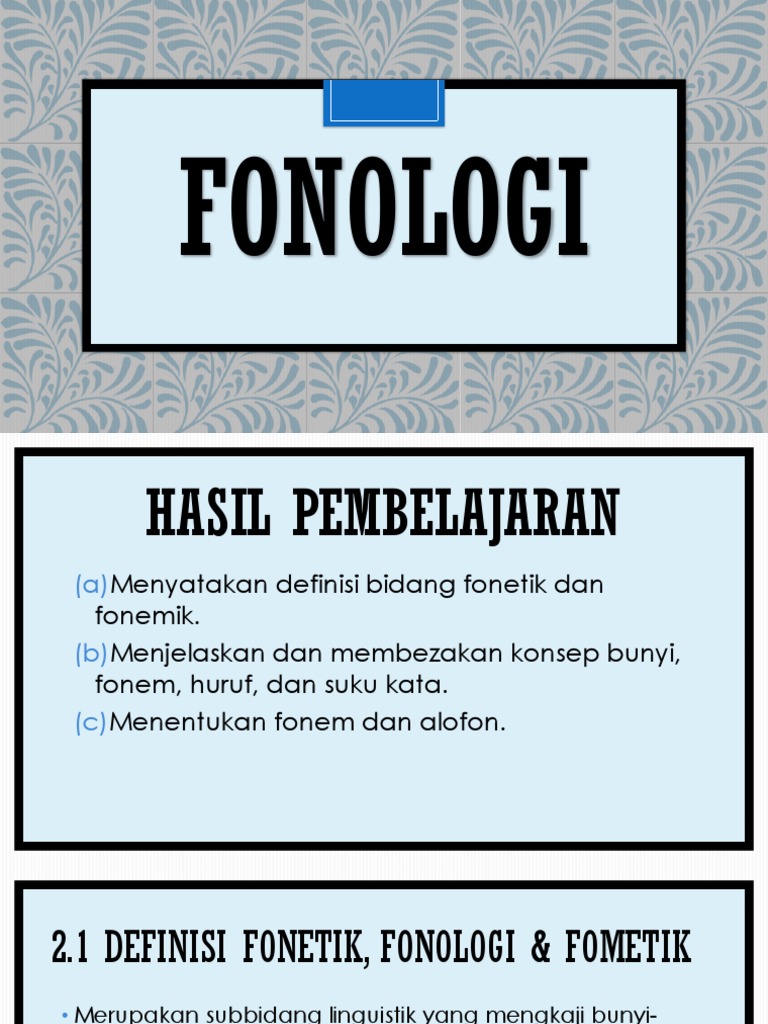 Bab 2 Bidang Fonologi | PDF