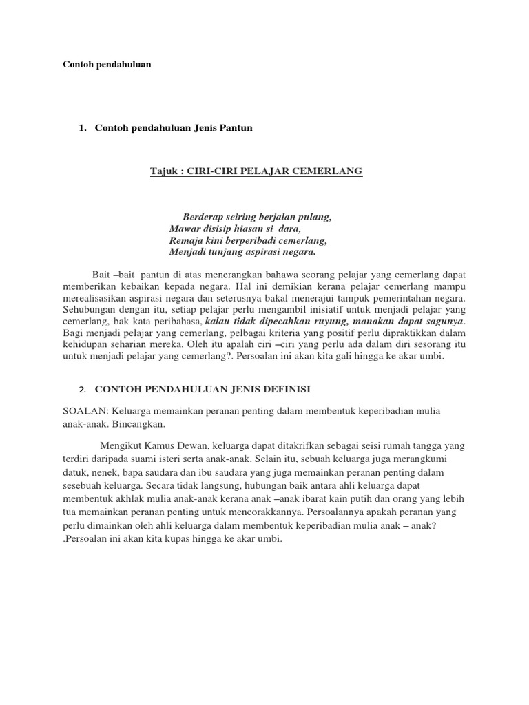 Contoh Pendahuluan | PDF