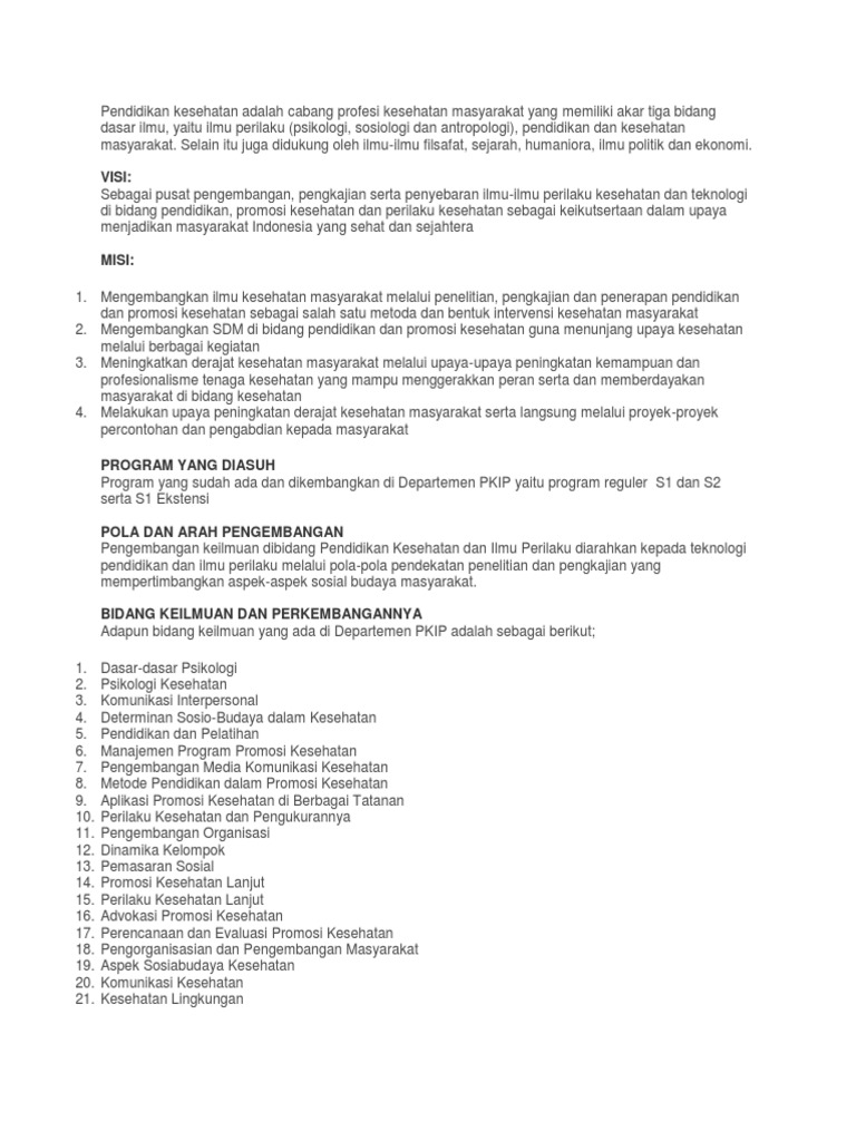 Pengembangan PKIP dalam Promosi Kesehatan | PDF