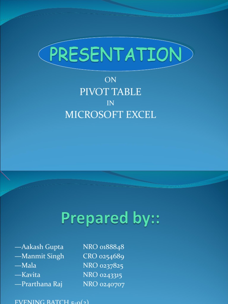 Pivot Table | PDF | Data Management | Software Engineering