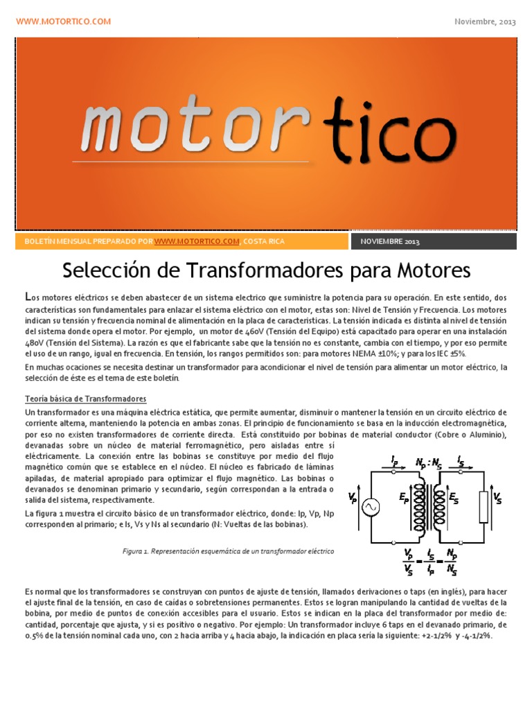 2013 NOV - Seleccion de Transformadores para Motores Electricos PDF | PDF