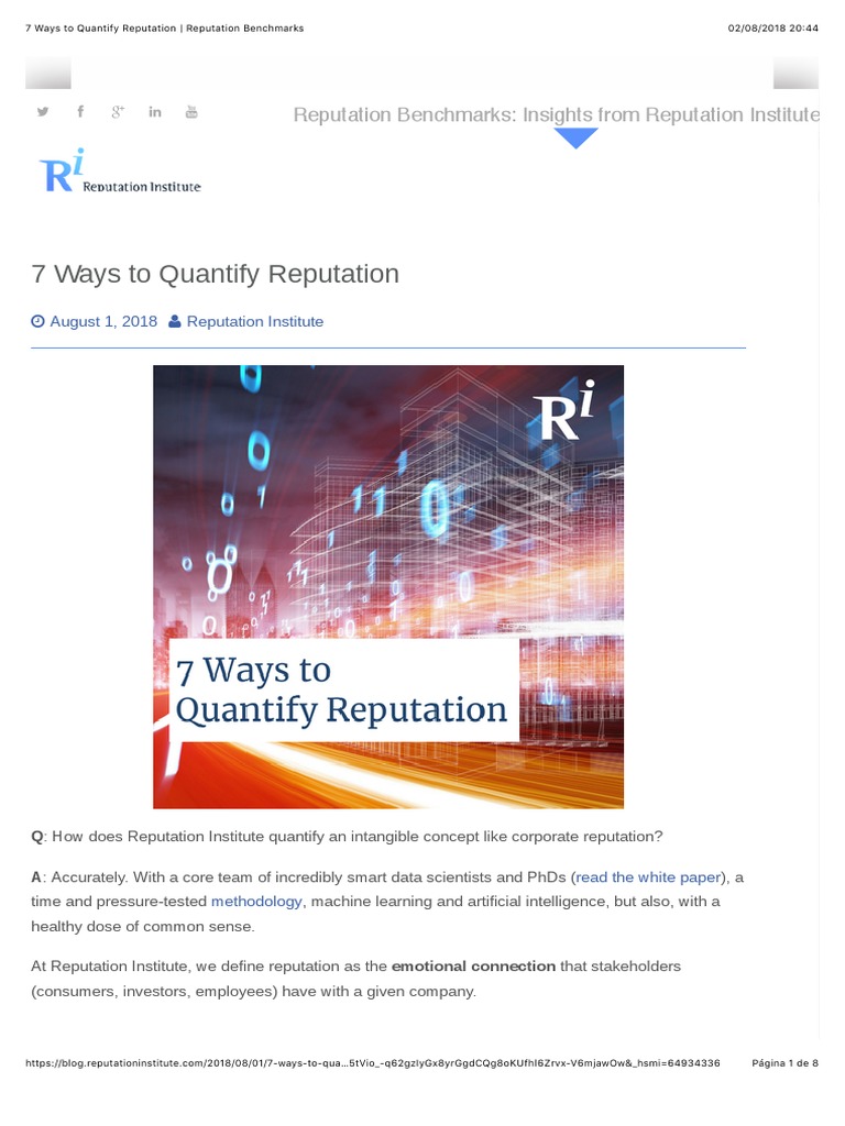 7 Ways To Quantify Reputation | PDF | Reputation | Governance