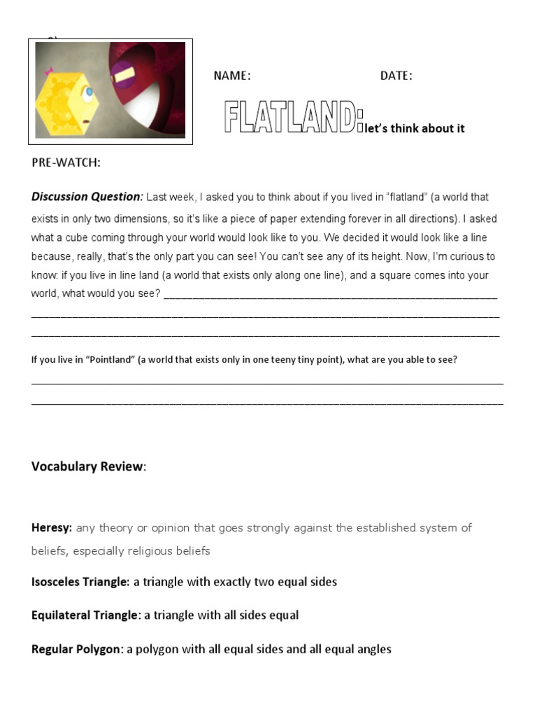 Flatland Lets Think About It | PDF | Flatland | Triangle