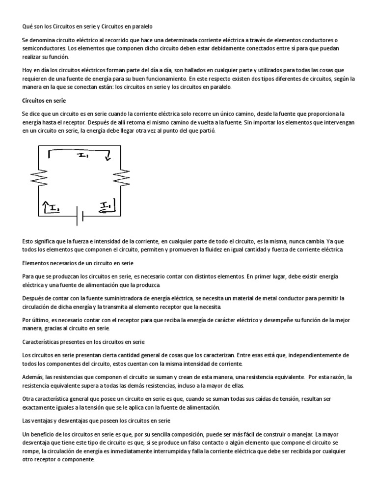 Qué Son Los Circuitos en Serie y Circuitos en Paralelo | PDF ...