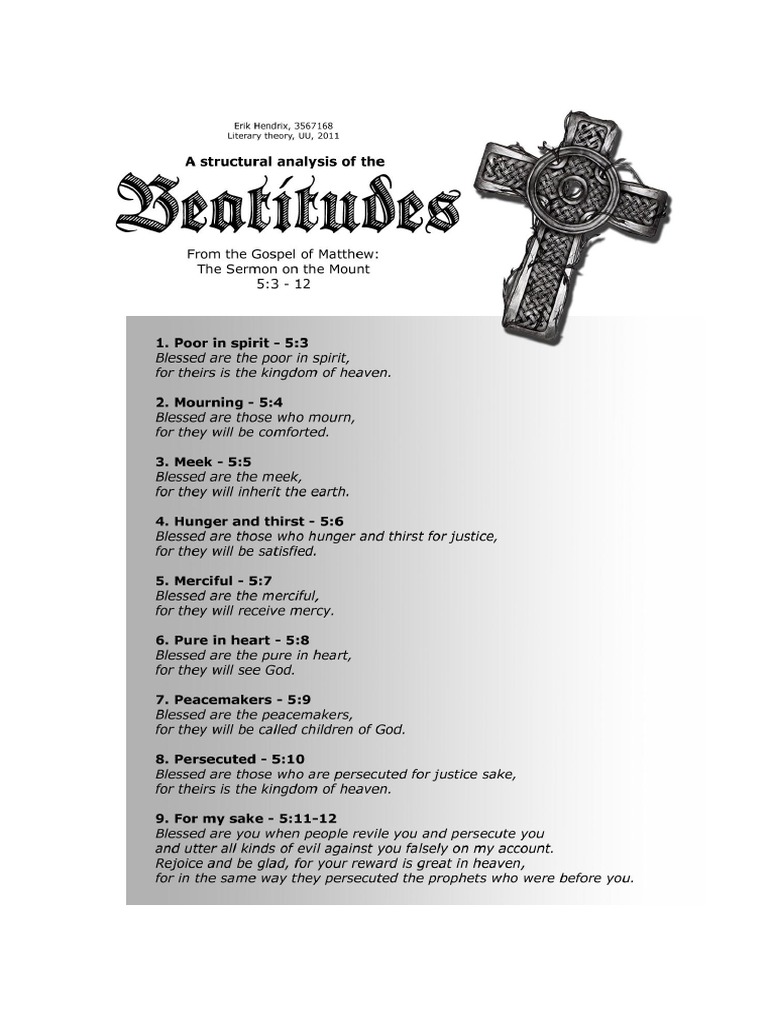 Beatitudes Printable Pdf