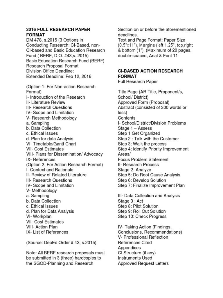 Action Research Format | PDF | Action Research | Arial