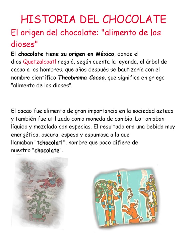 Historia Del Chocolate | PDF | Chocolate | Alimentos