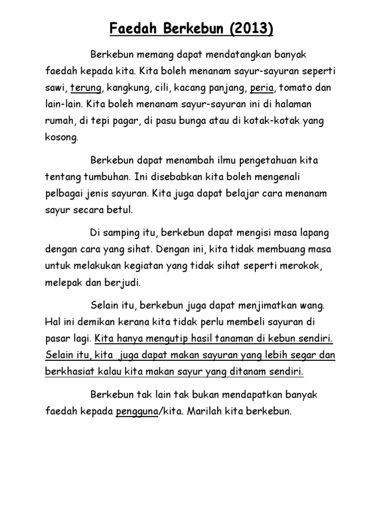 1.6 Faedah Berkebun | PDF