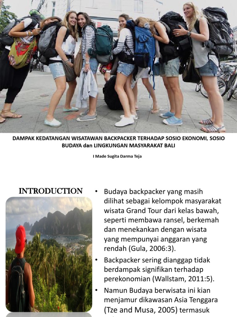 Dampak SOSIO EKONOMI, SOSIO BUDAYA, Dan Lingkungan Atas BAckpacker | PDF
