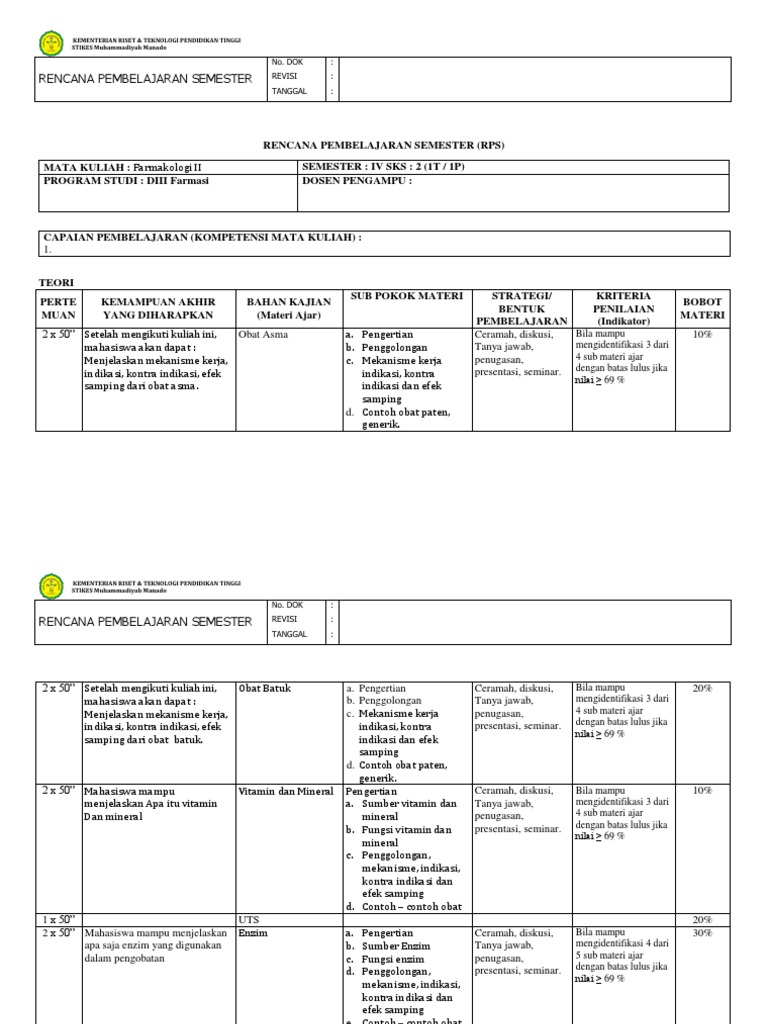 RPS Farmakologi Ii | PDF