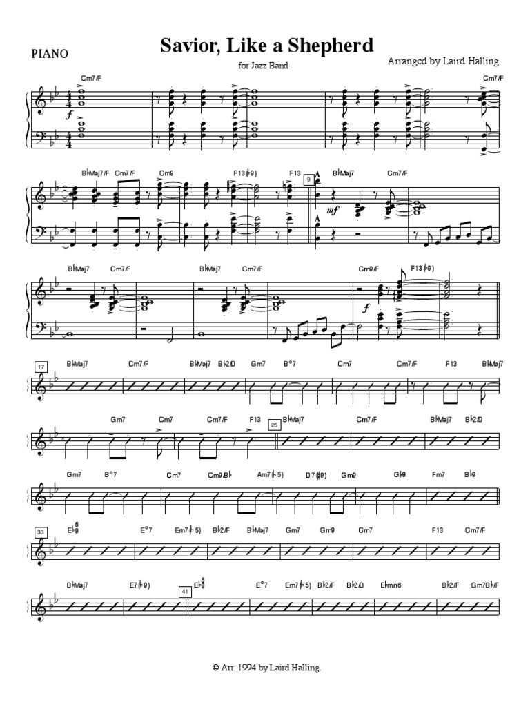 Savior, Like A Shepherd: Piano | PDF