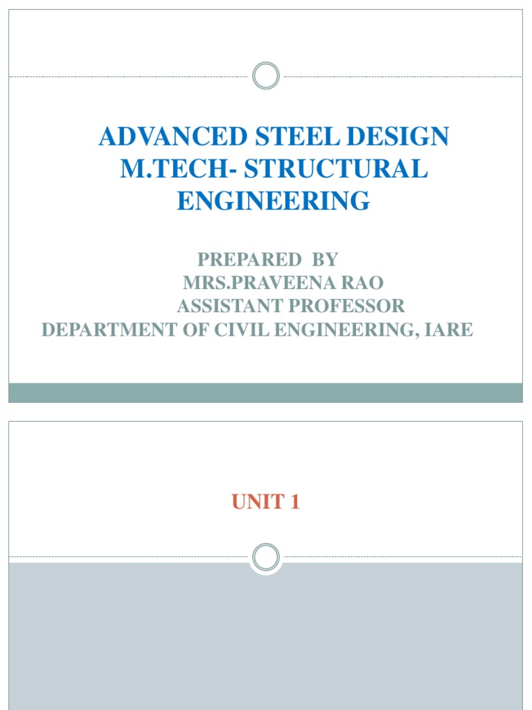 Advanced Steel Design PPT in PDF | PDF | Screw | Strength Of Materials