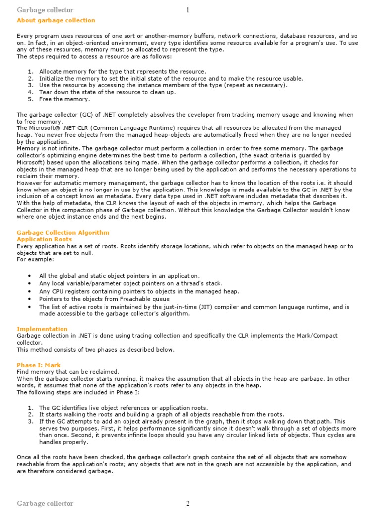 Garbage Collection | Download Free PDF | Data Type | Pointer (Computer ...