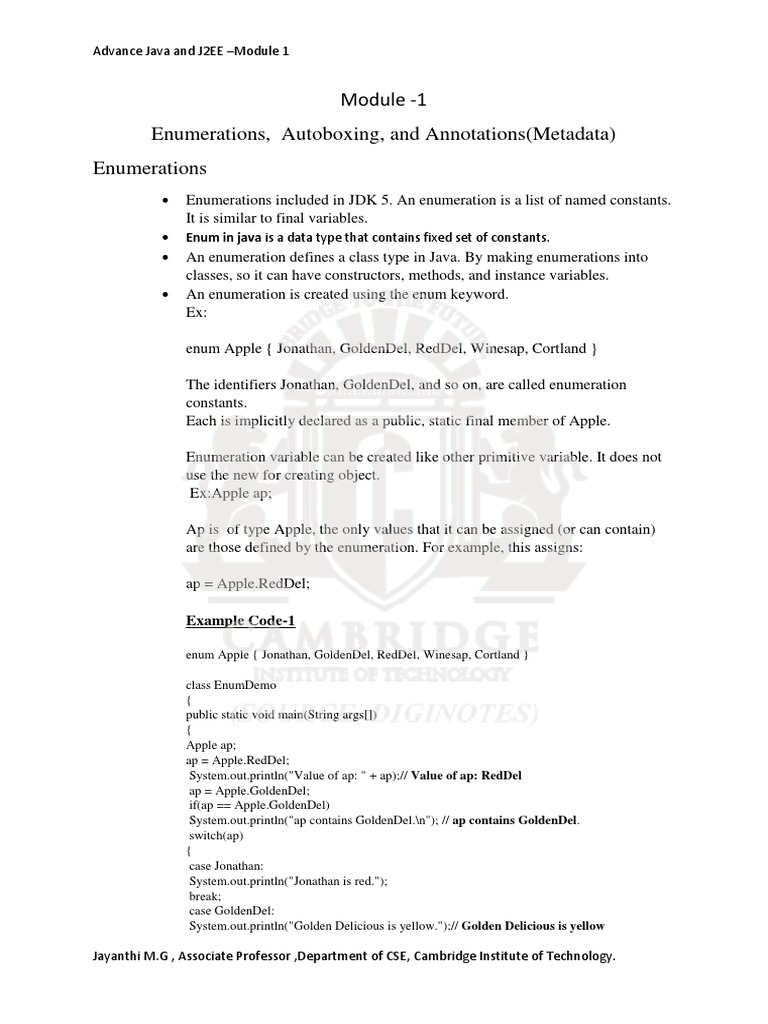 Advanced Java Vtu Mod 1 Download Free Pdf Method Computer Programming Class Computer