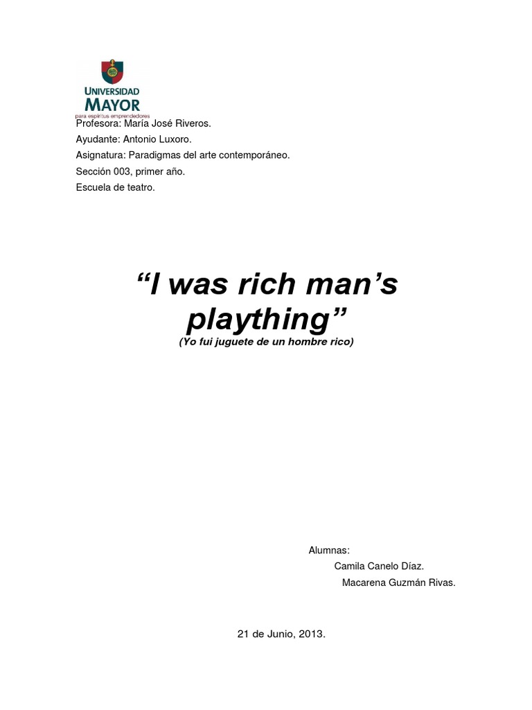 "I Was a Rich Man's Plaything: Análisis" | PDF | Pinturas | Artes (general)